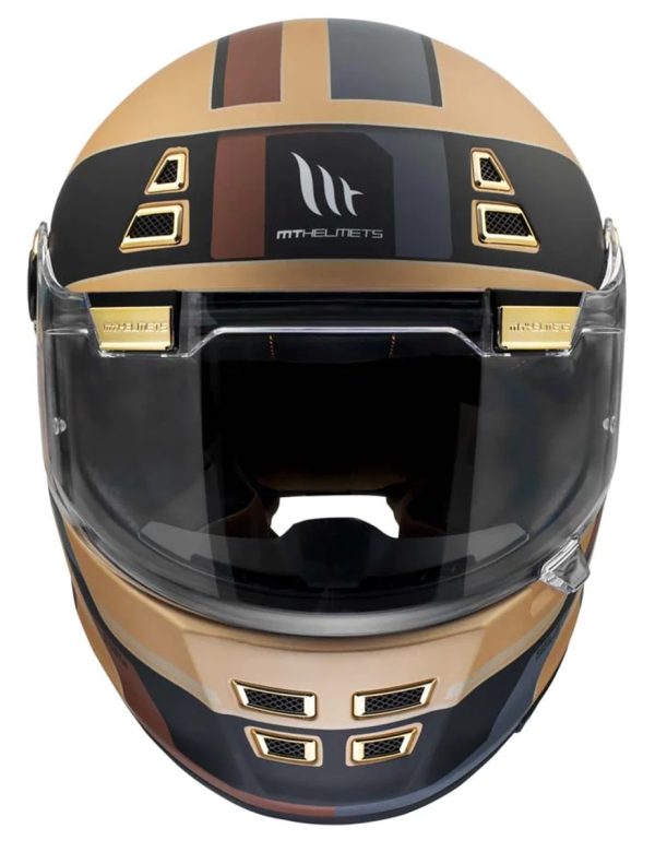 Casco Integral Mt Jarama 68th Dorado Retro Vintage Cafe Race - Motoshop ...