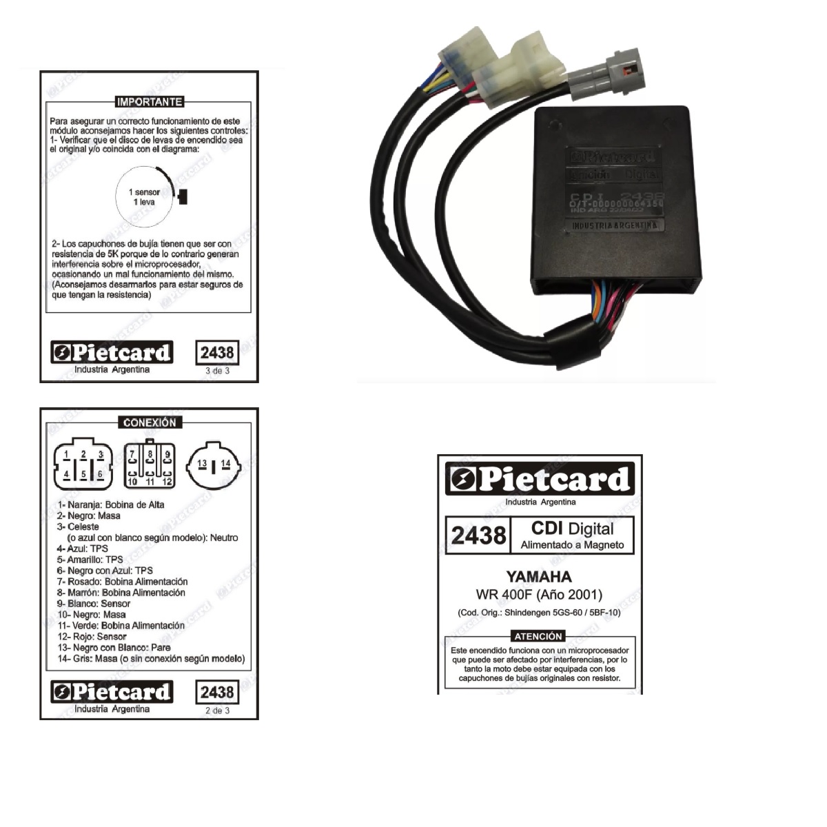 Cdi Digital Pietcard Argentina Yamaha Wr 400 - Motoshop Respuestos y ...